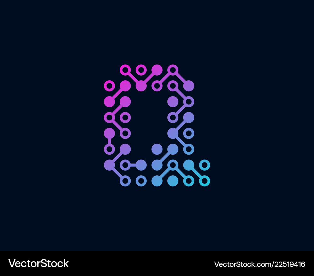 Q circuit digital letter logo icon design Vector Image