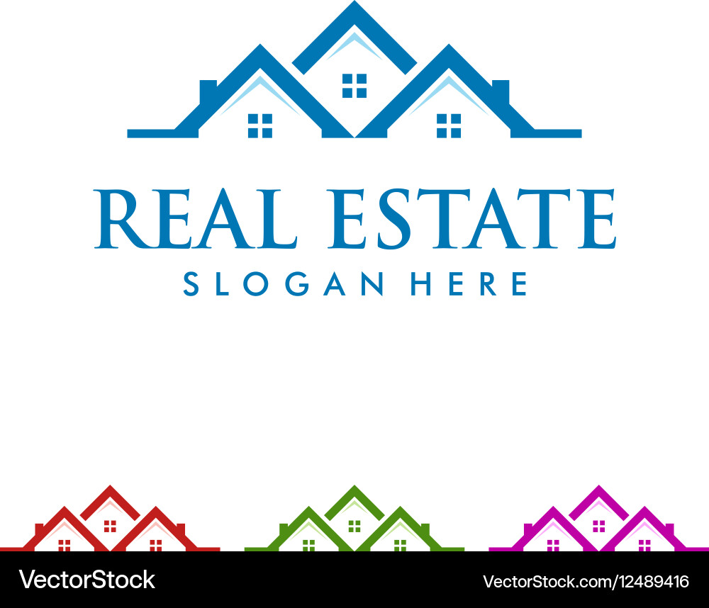 Real estate logo design realty logo Royalty Free Vector