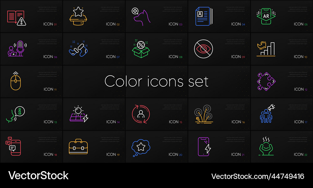 Set of solar panels augmented reality and loyalty Vector Image