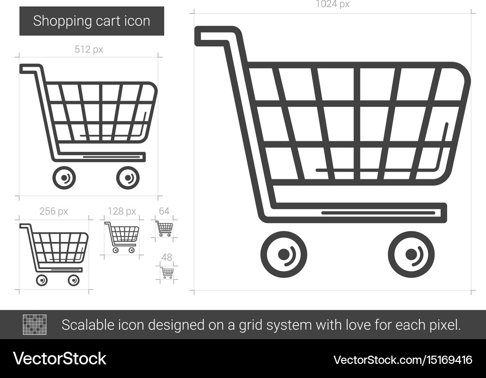 Shopping cart line icon Royalty Free Vector Image