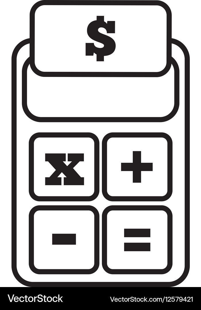 Calculator finance money office line Royalty Free Vector