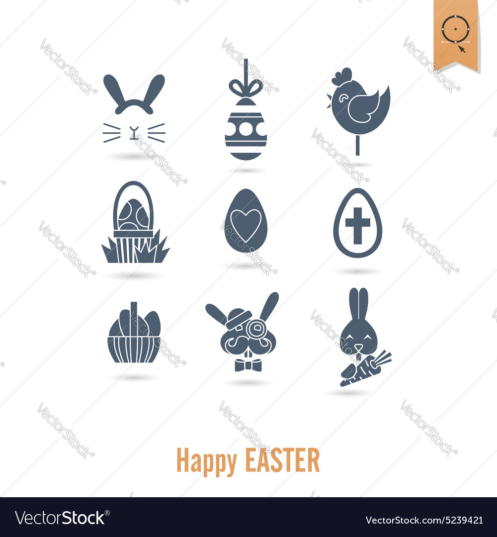 Celebration easter icons Royalty Free Vector Image