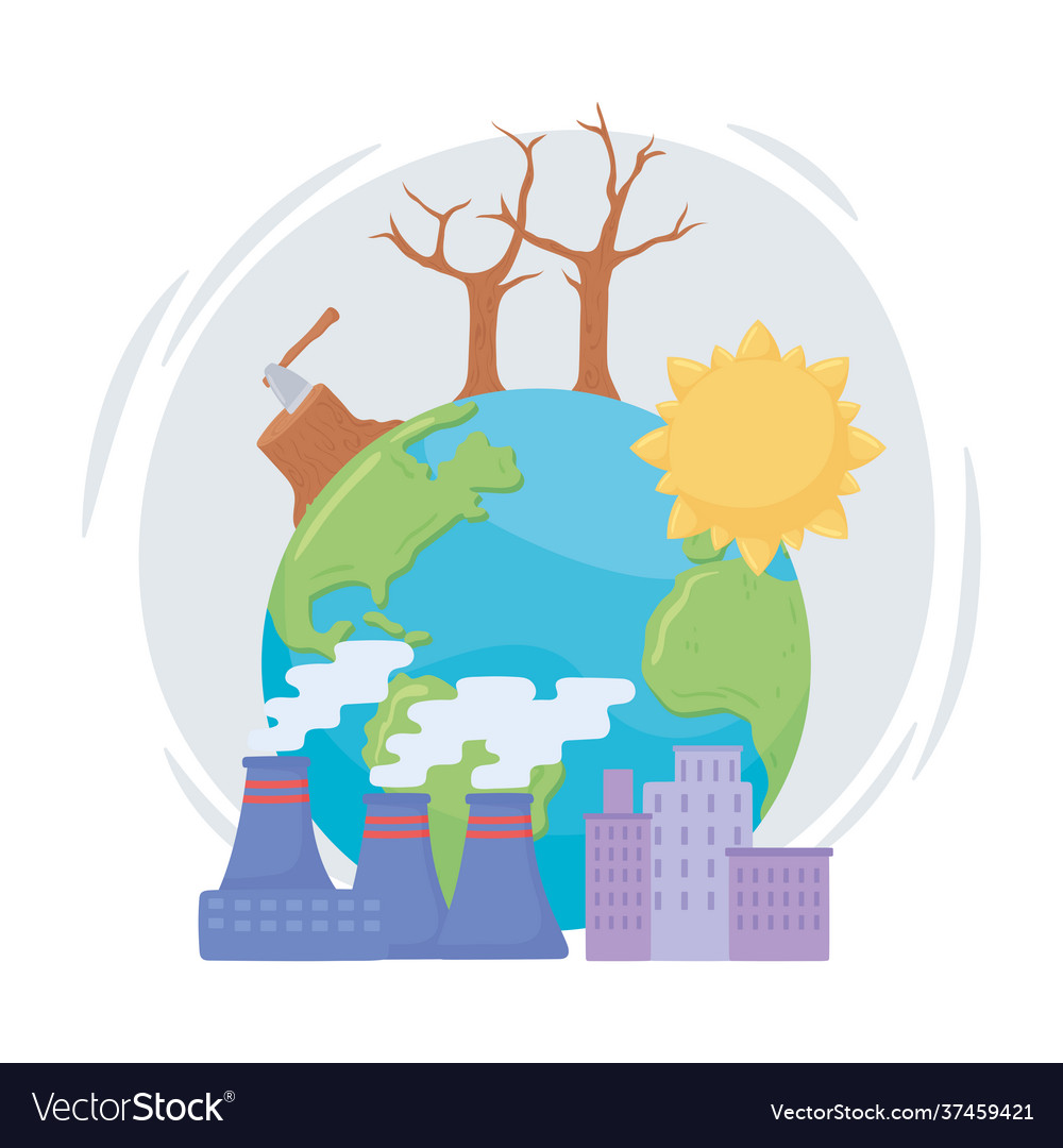 Climate change world Royalty Free Vector Image
