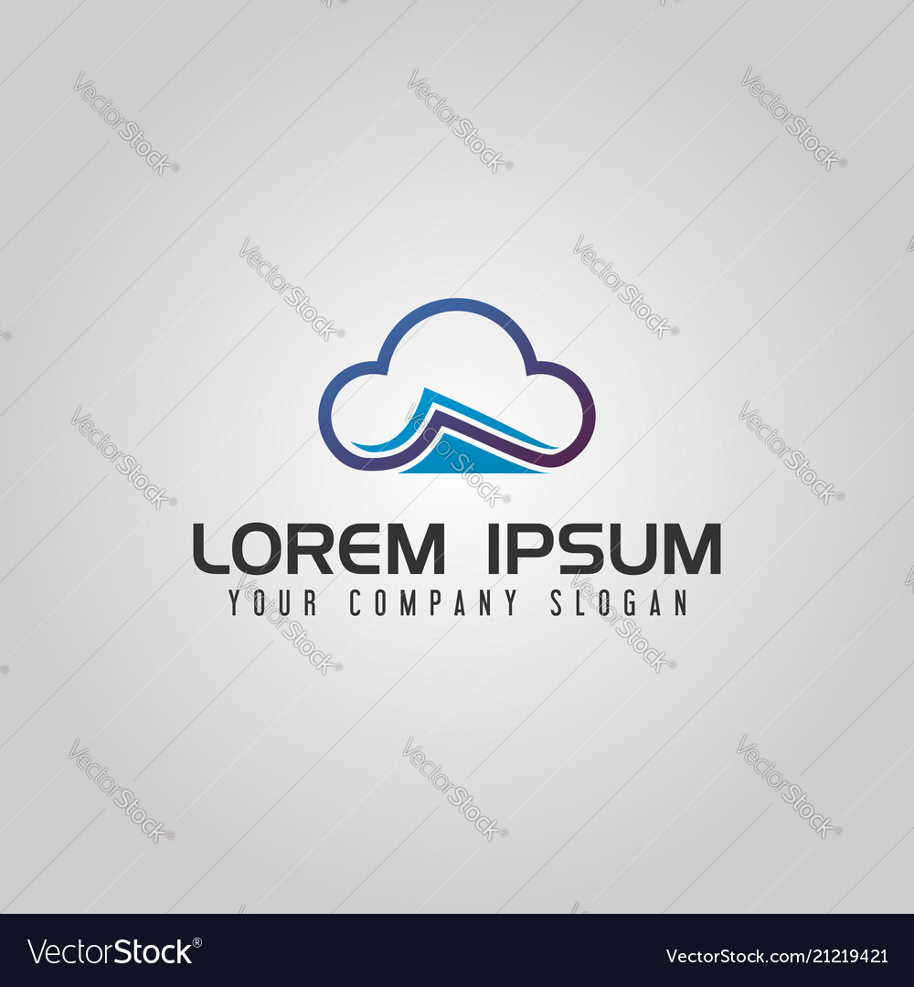 Cloud document logo design concept template Vector Image