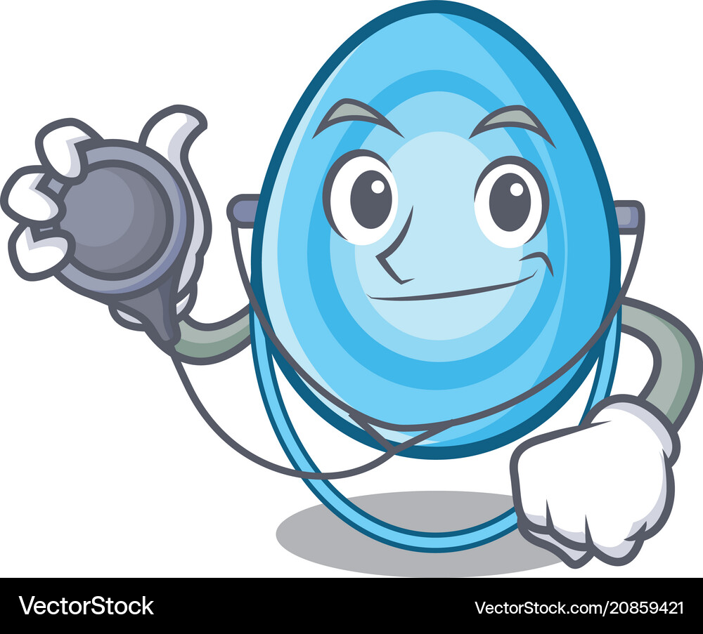 Doctor oxygen mask character cartoon Royalty Free Vector