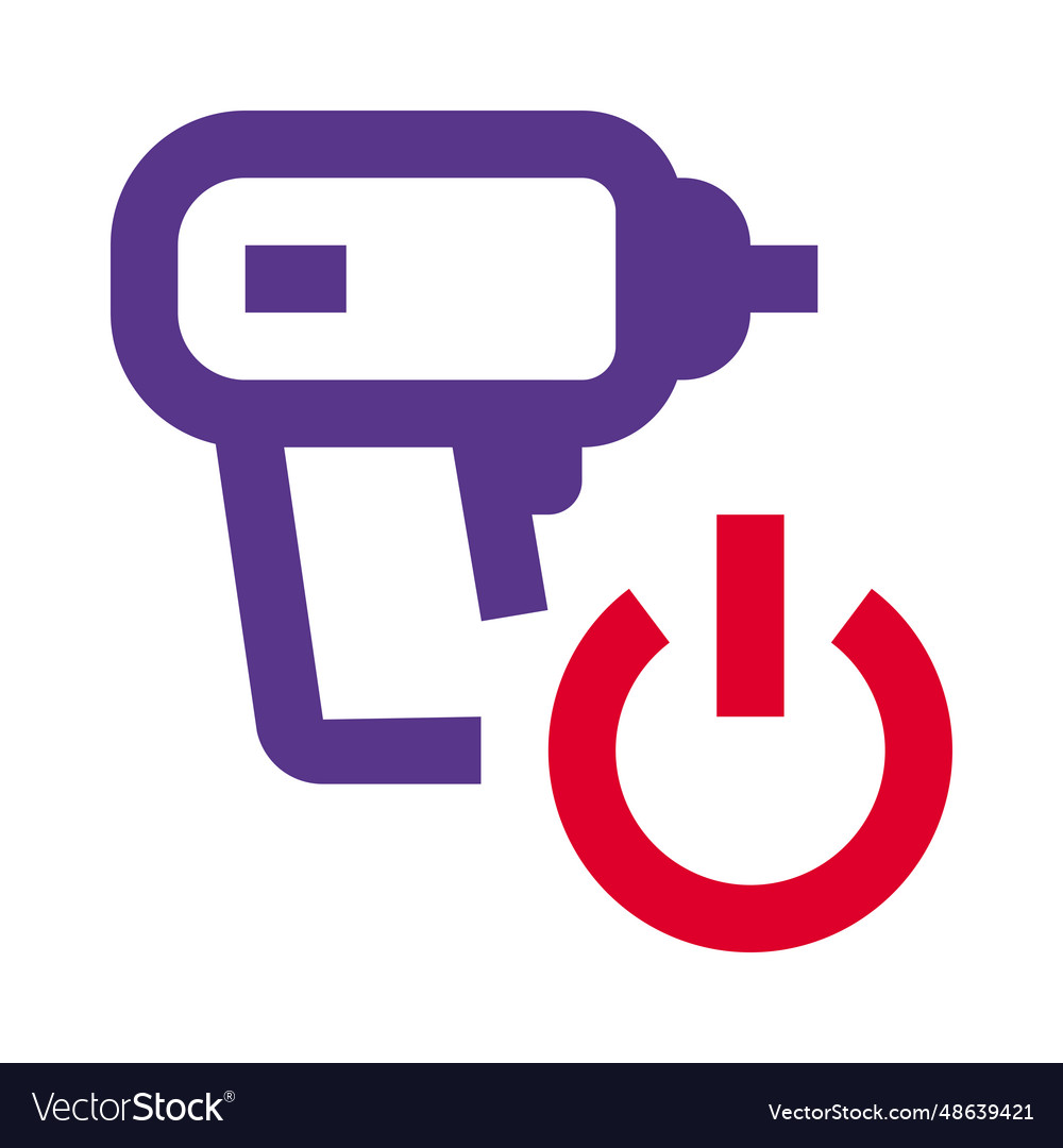 Electric drill machine with a power button Vector Image