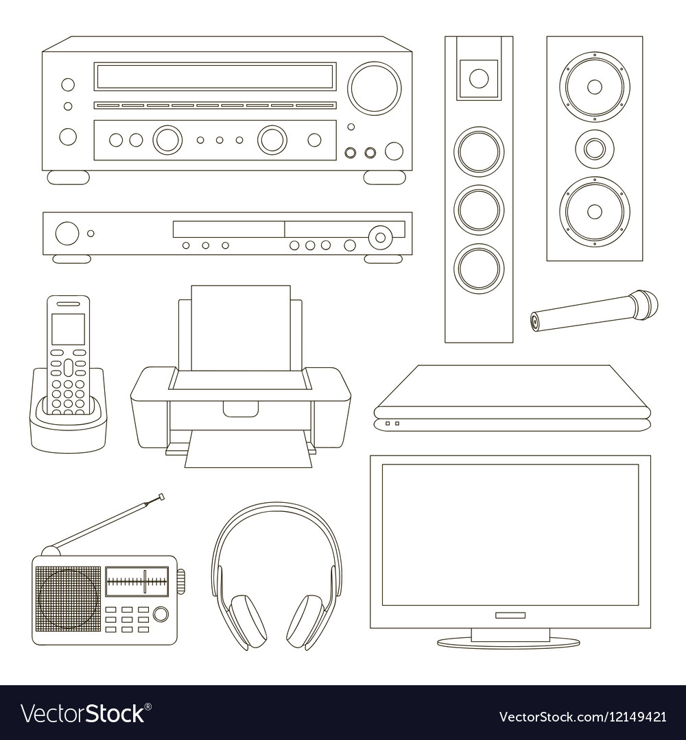 Home technics set Royalty Free Vector Image - VectorStock