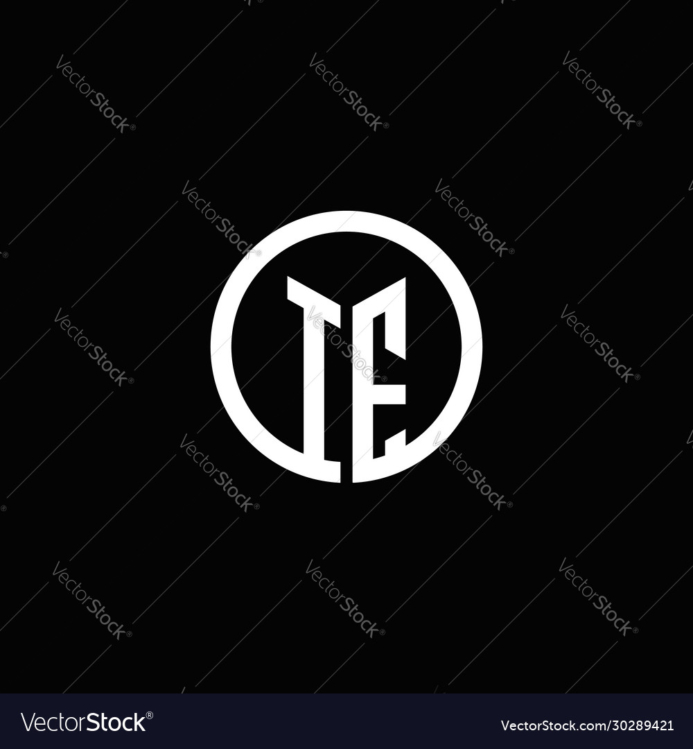 Ie monogram logo isolated with a rotating circle Vector Image