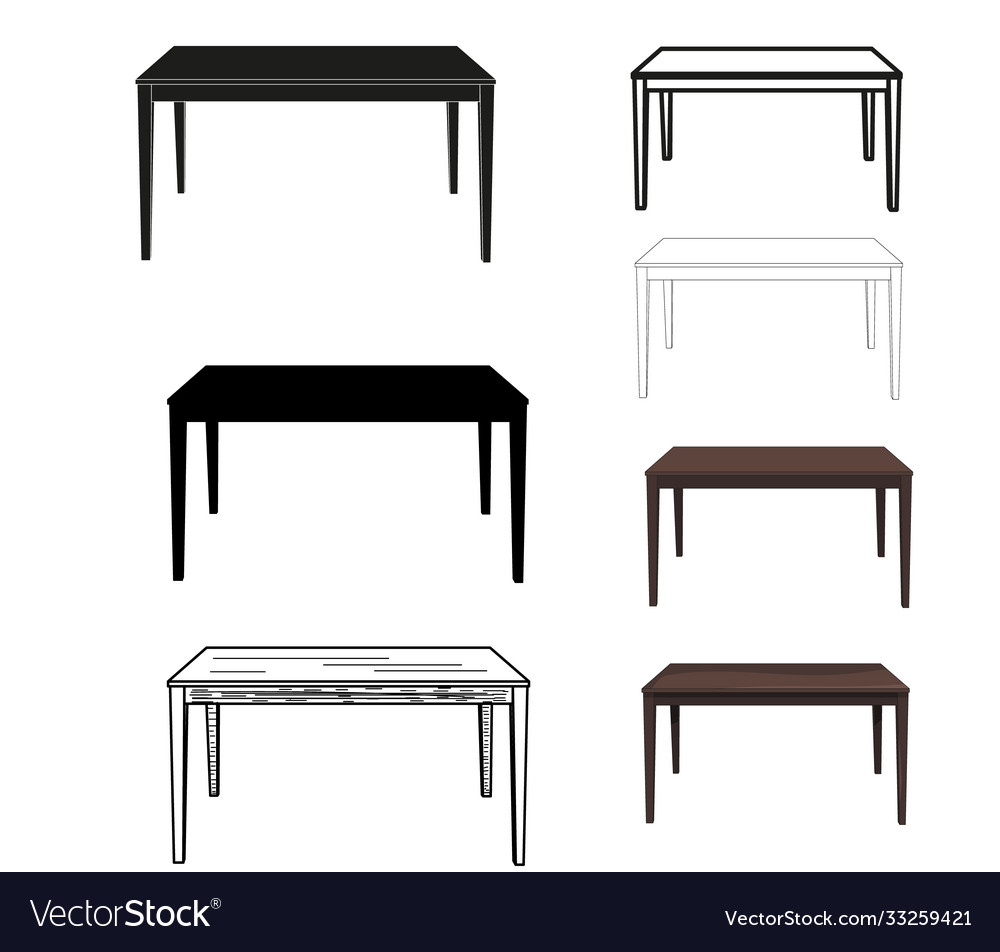 Isolated table set sketch Royalty Free Vector Image