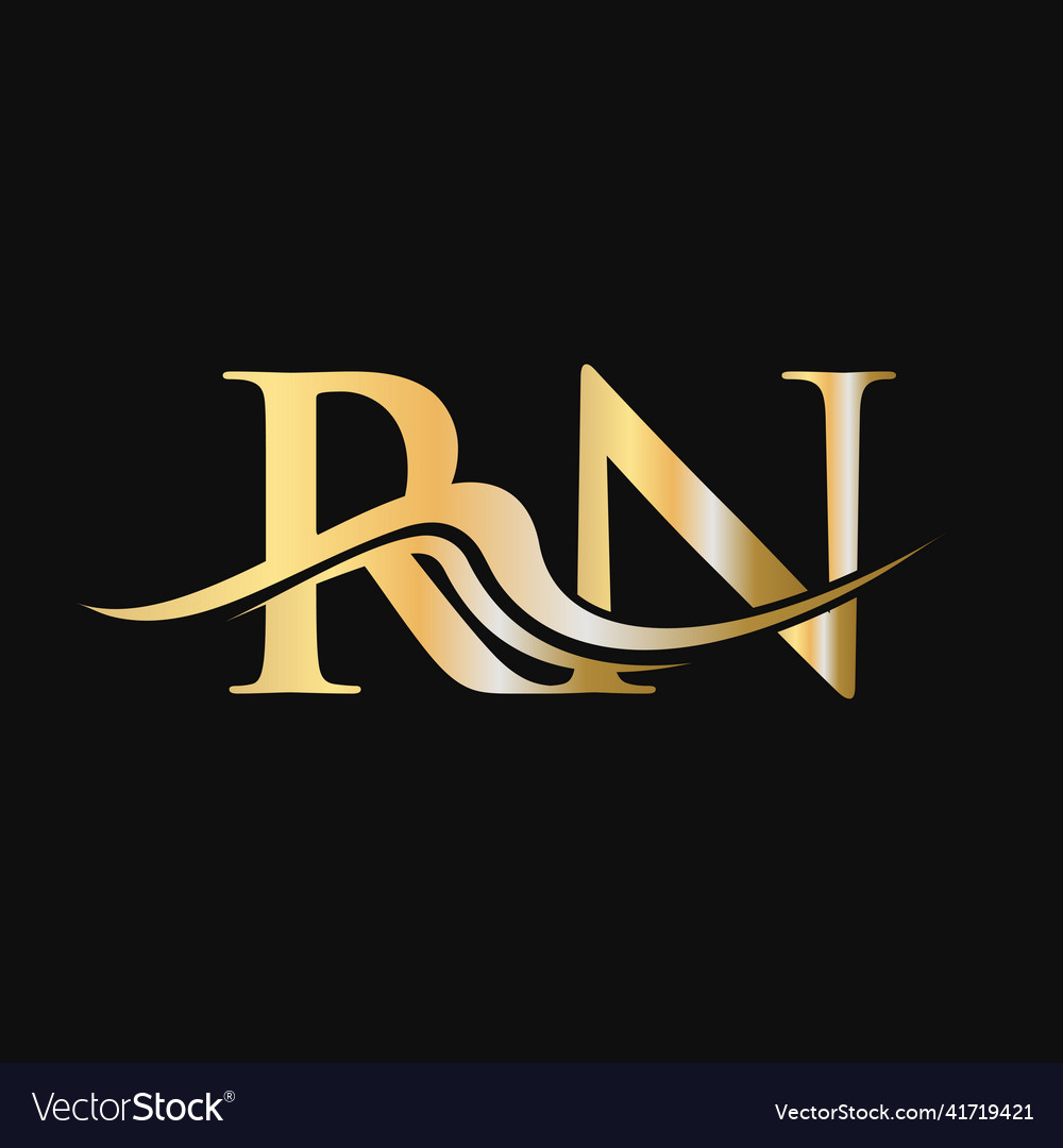 Letter rn logo design initial logotype Royalty Free Vector