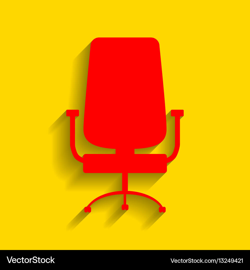 Office chair sign red icon with soft Royalty Free Vector
