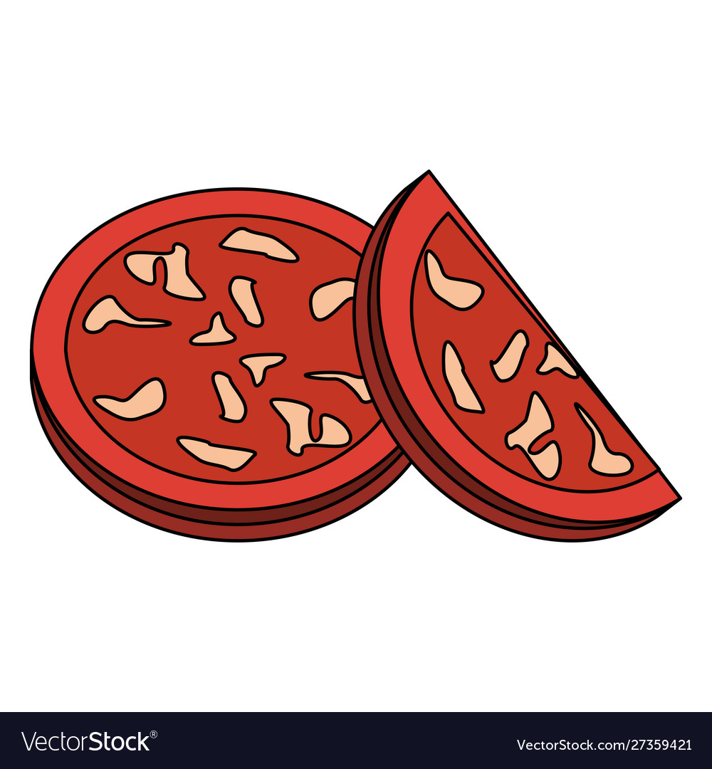 Pepperoni slices design Royalty Free Vector Image