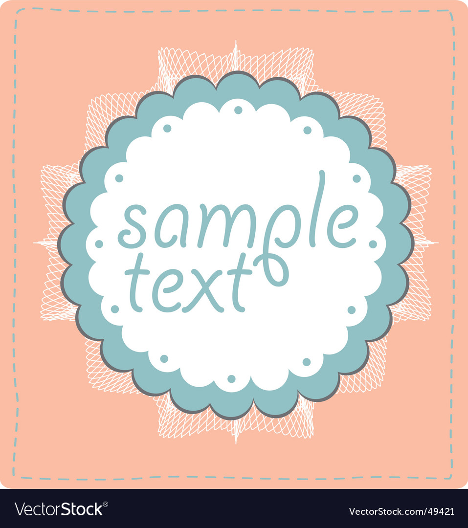 Sample text lace design Royalty Free Vector Image