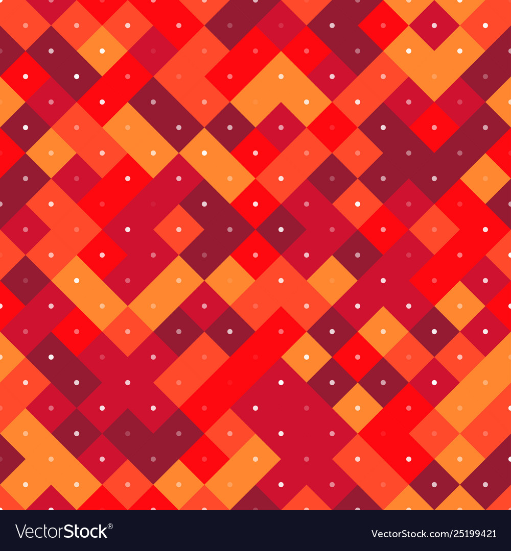 Seamless pattern with red pixel squares Royalty Free Vector