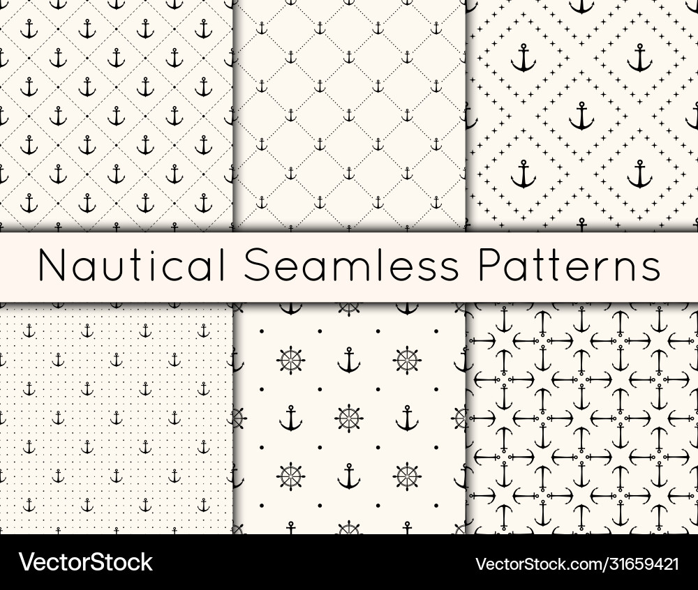Set 6 seamless geometric pattern Royalty Free Vector Image