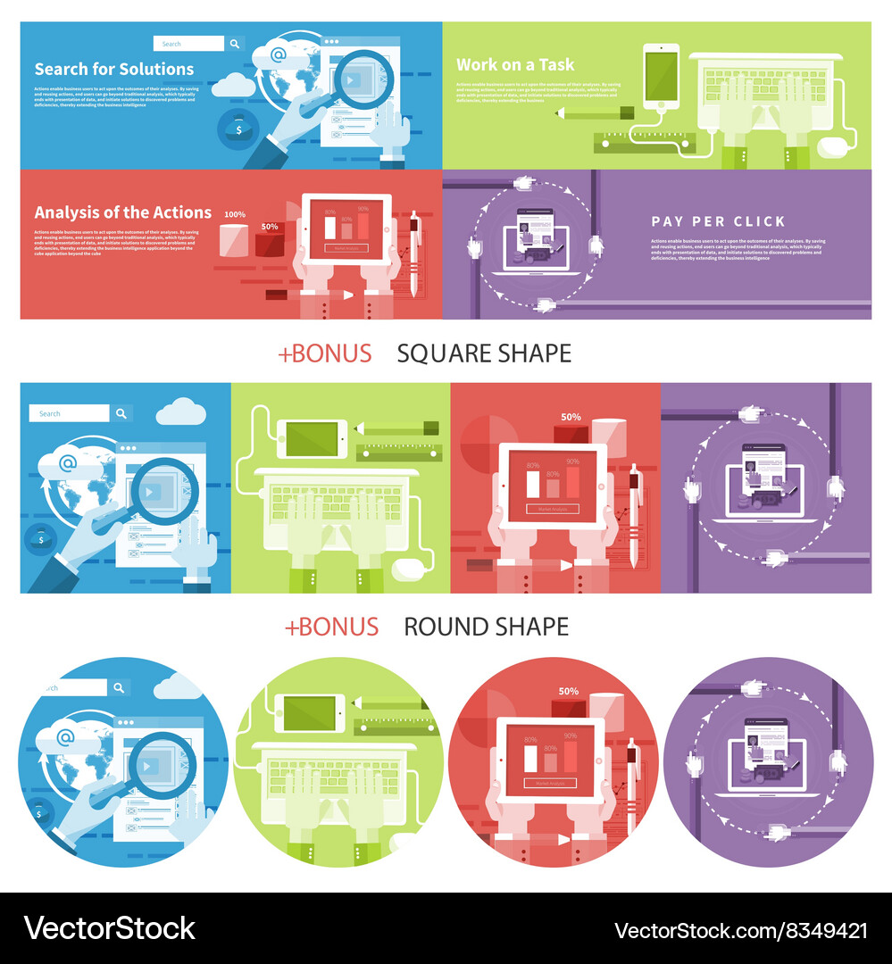 Set of business concept banner Royalty Free Vector Image