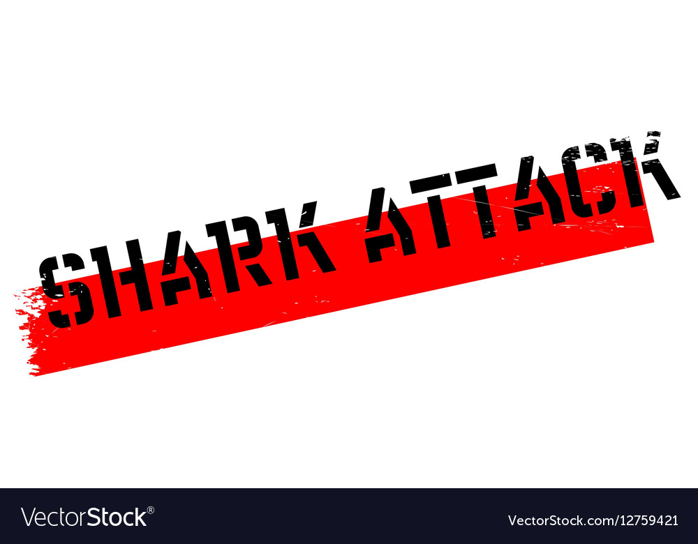 Shark attack rubber stamp Royalty Free Vector Image