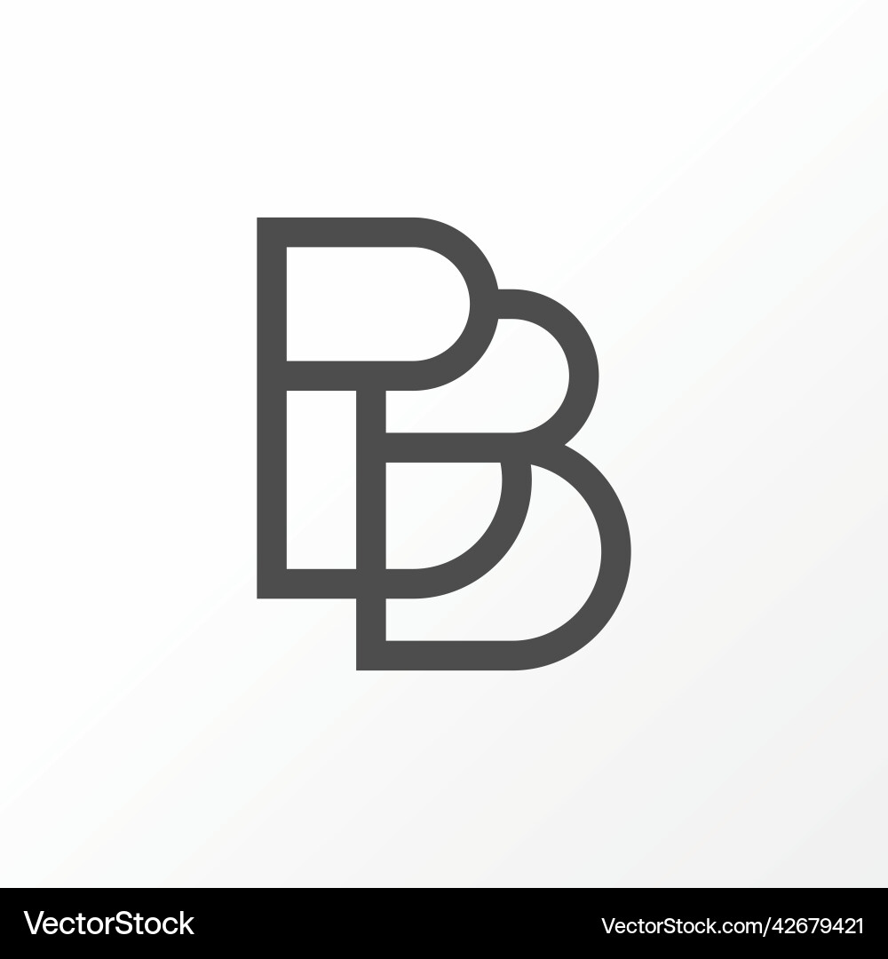 Simple and unique letter bb line art out font cut Vector Image
