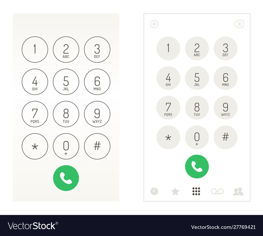 Smartphone dial keypad Royalty Free Vector Image