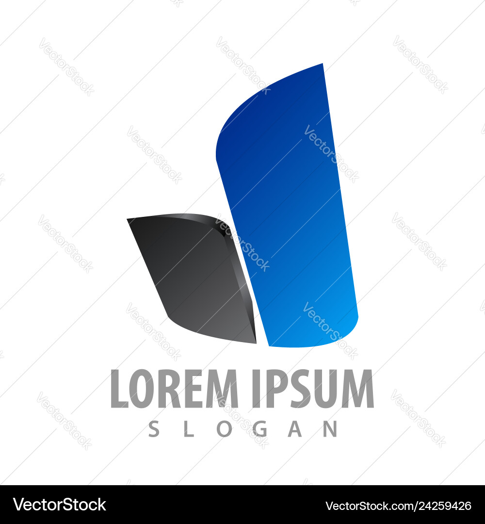 Abstract business finance black blue logo concept Vector Image