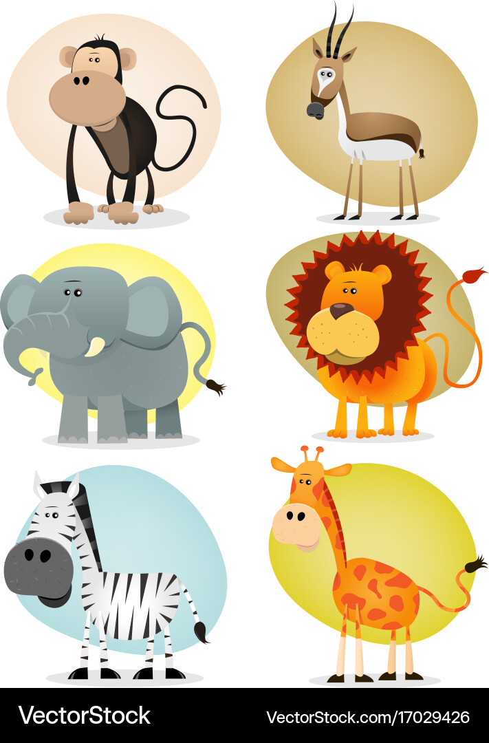 African jungle animals collection Royalty Free Vector Image