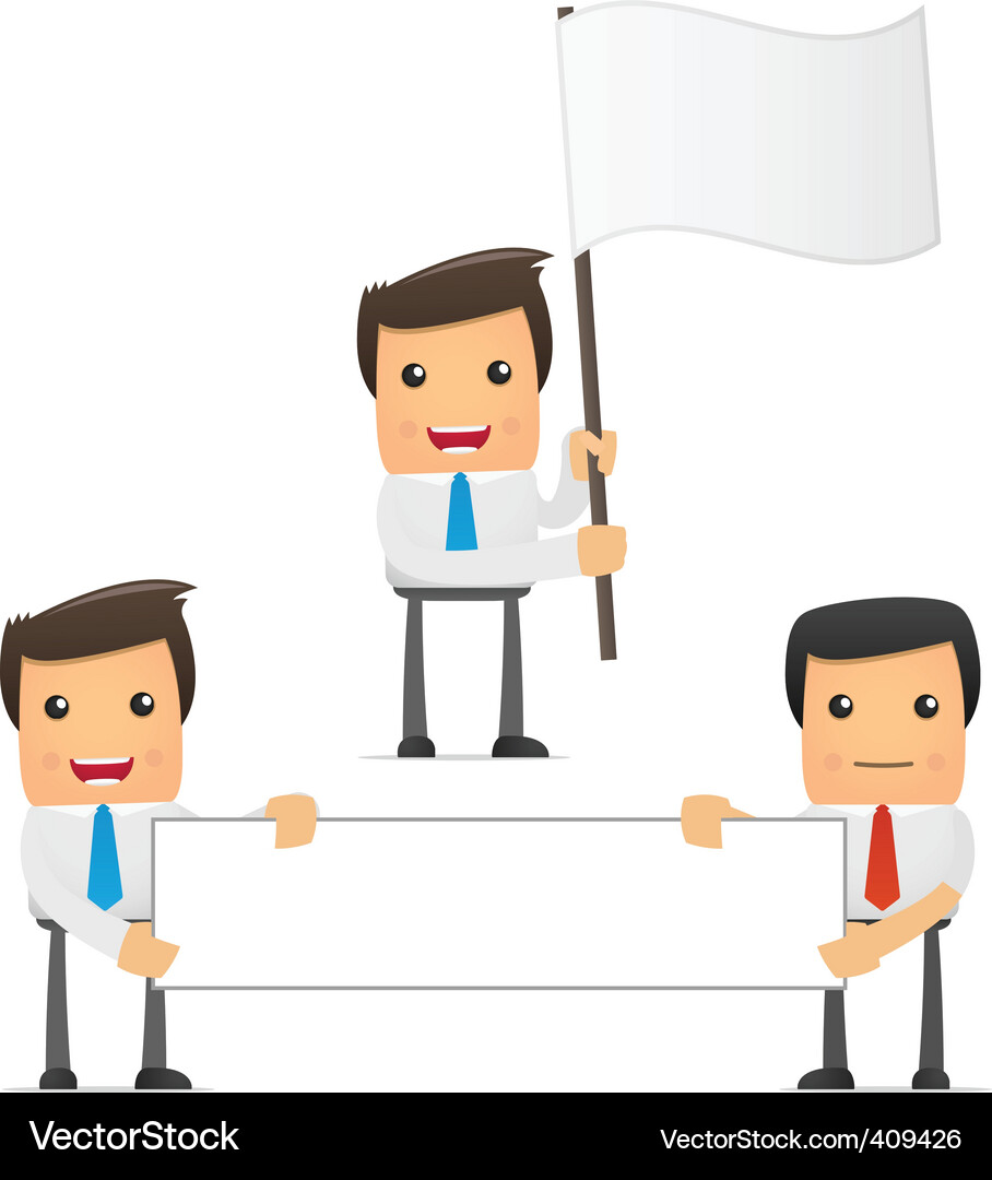 Cartoon Managers Set - Business Icons Royalty Free Vector