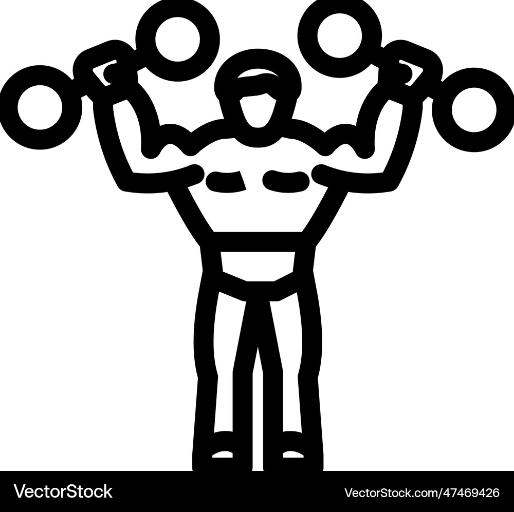 Circus strongman carnival show line icon Vector Image