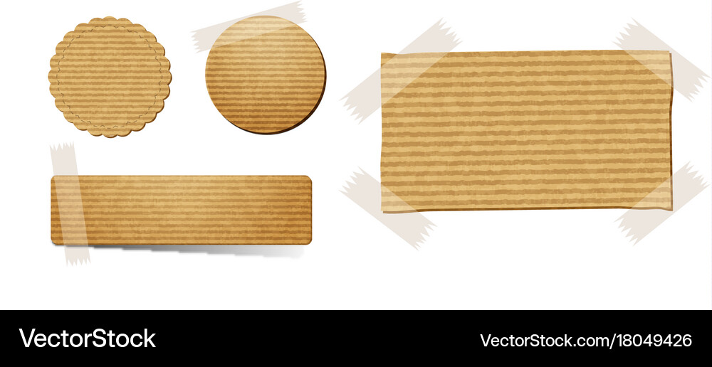 Different designs of labels with cardboard texture
