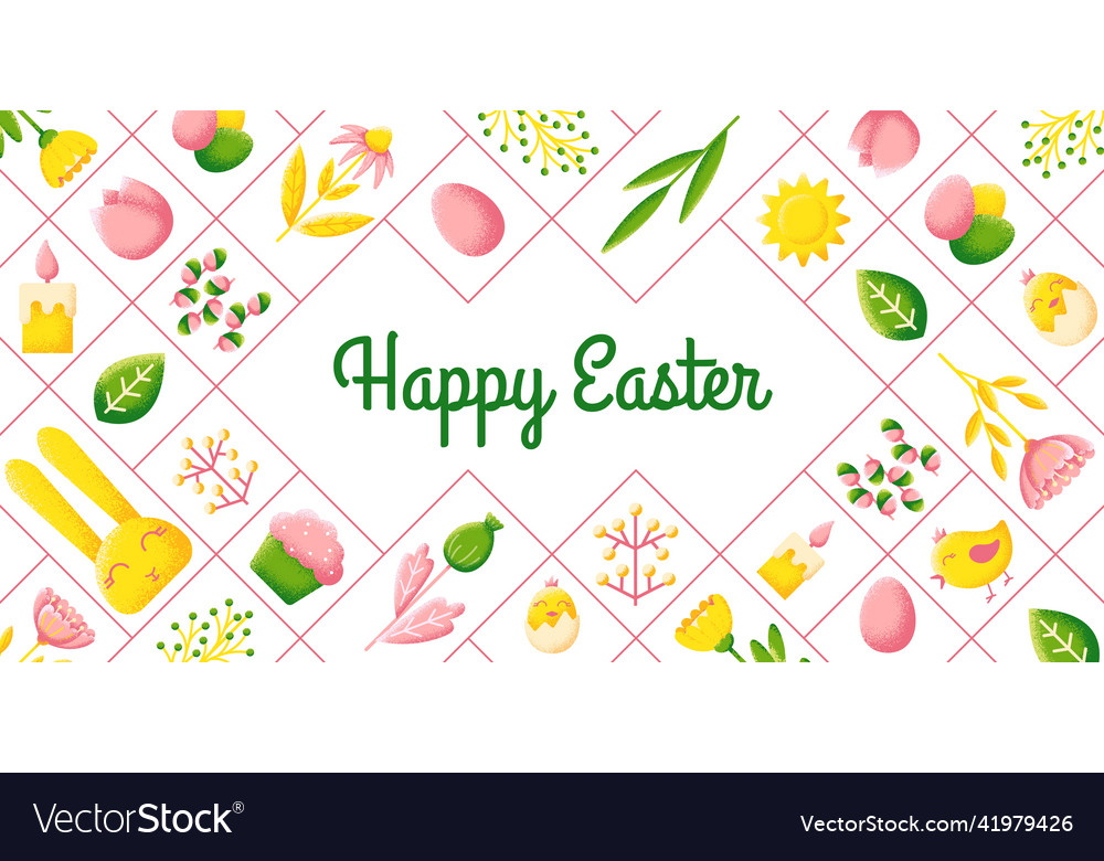 Easter banner template festive egg spring website Vector Image