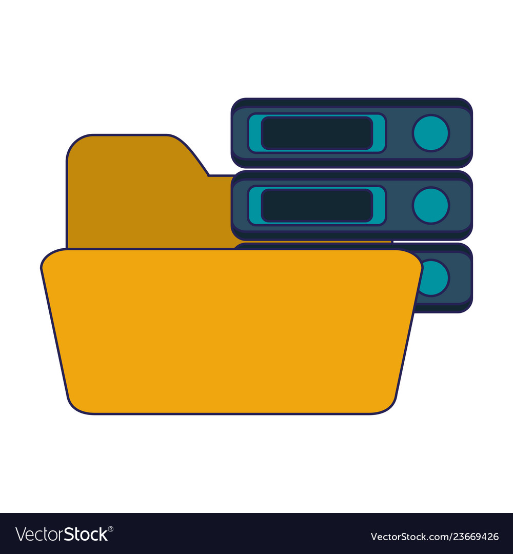 Folder with servers database Royalty Free Vector Image