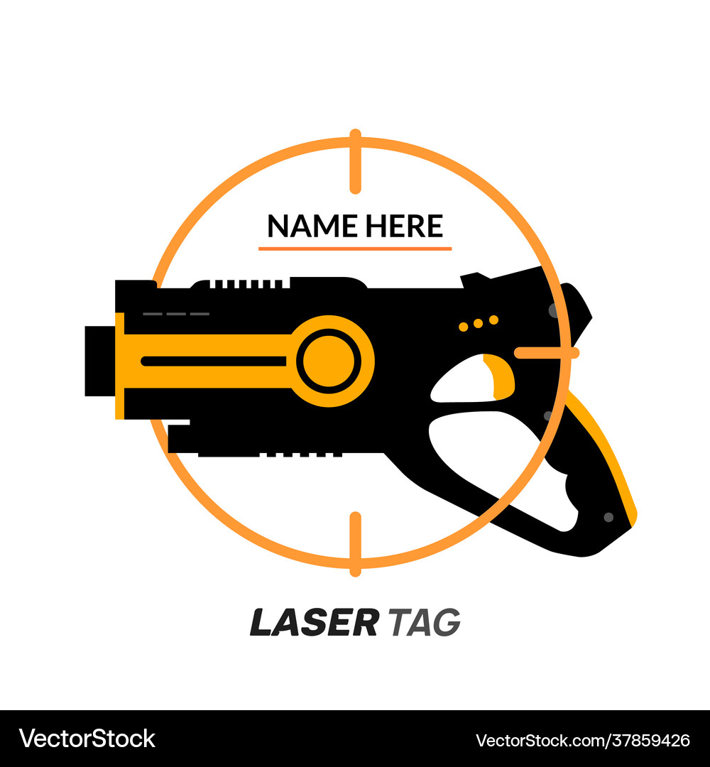 Laser tag gun game icon tag Royalty Free Vector Image