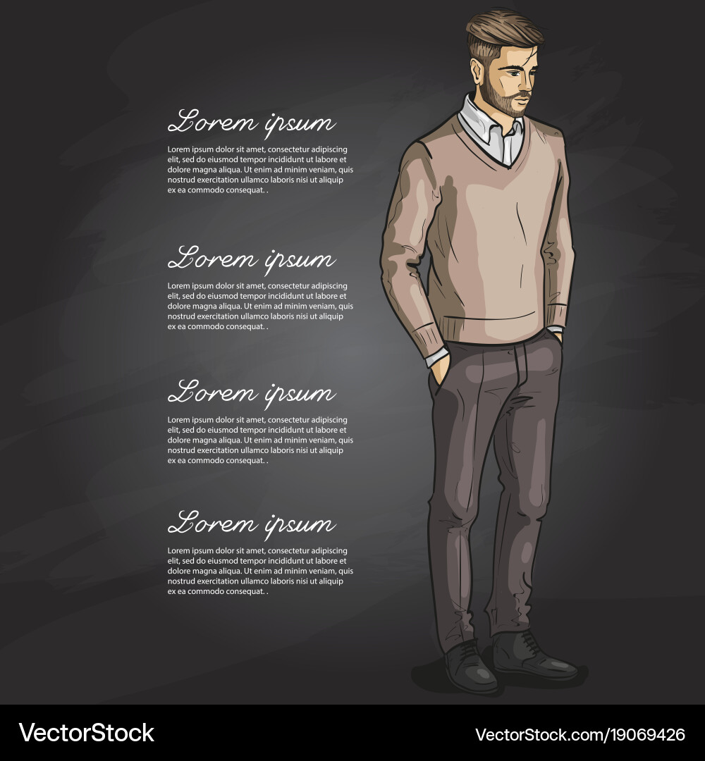 Man model Royalty Free Vector Image - VectorStock