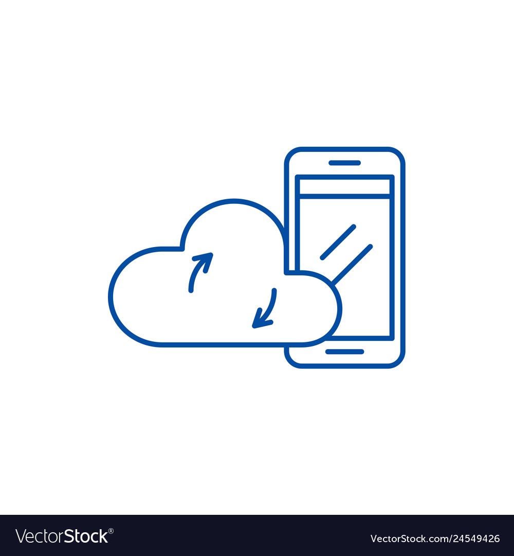 Mobile cloud data line icon concept Royalty Free Vector Mobile cloud data line icon concept Royalty Free Vector