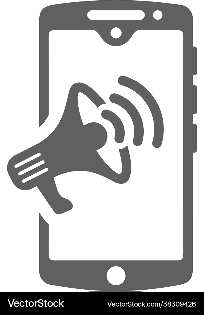 Mobile promotion ad icon gray graphics Royalty Free Vector