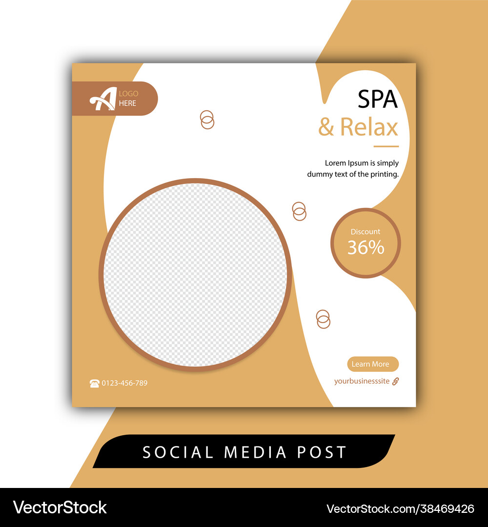 Modern beauty and spa social media post Royalty Free Vector