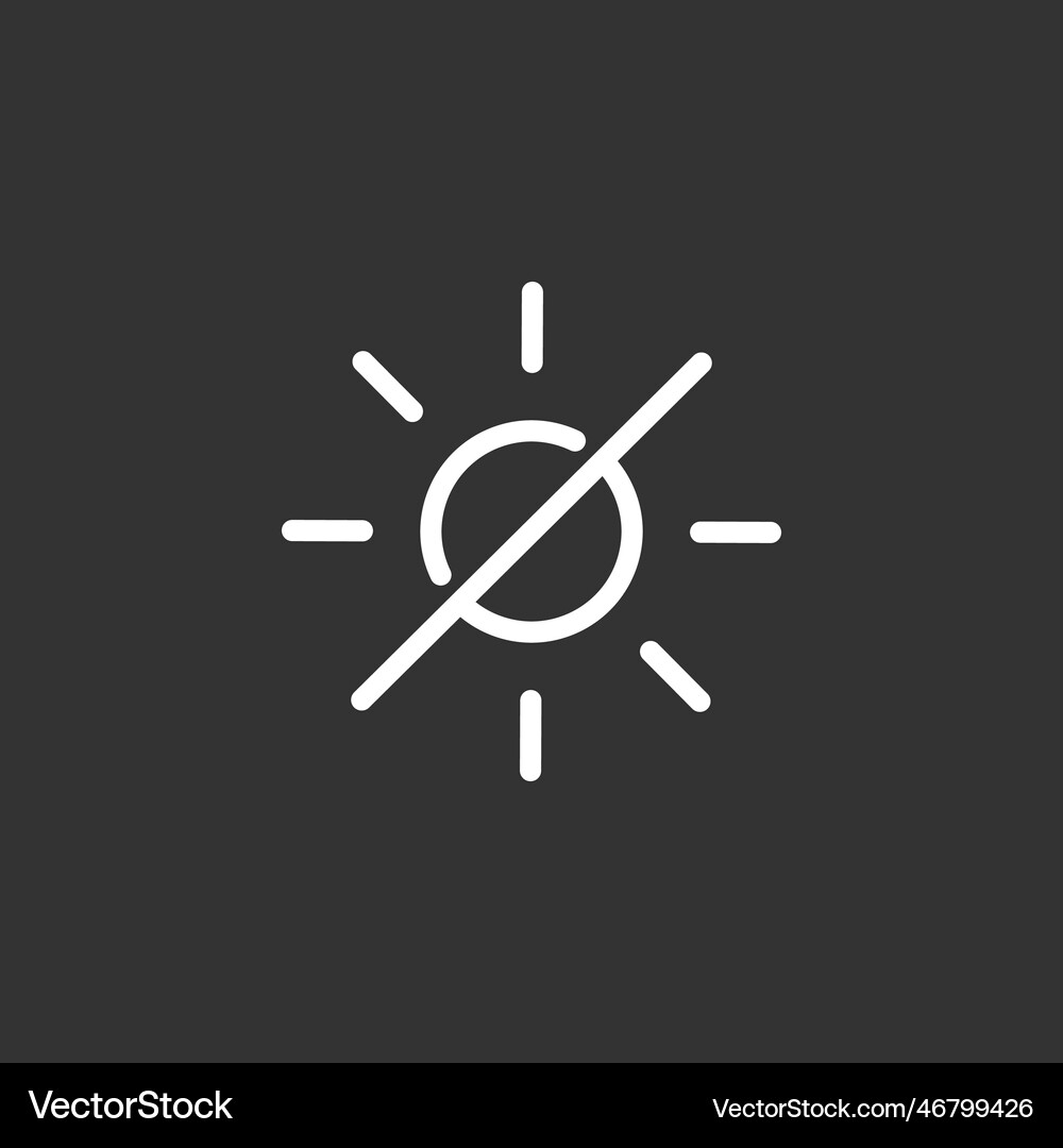 No light icon sun crossed out Royalty Free Vector Image