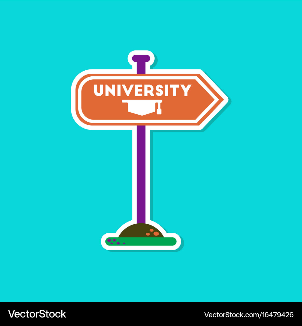 Paper sticker on stylish background university Vector Image