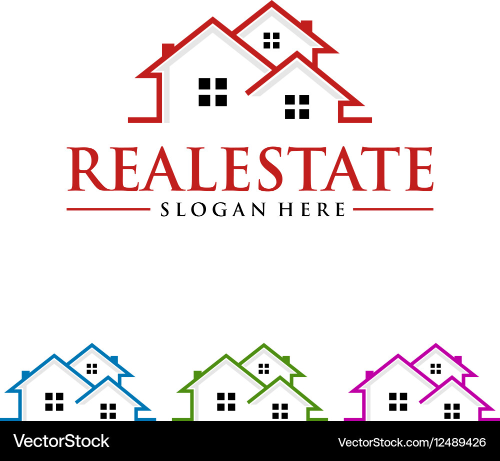Real estate logo design realty Royalty Free Vector Image