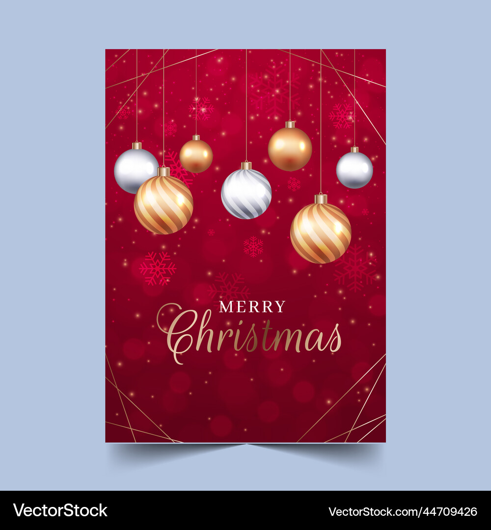 Red golden christmas card design Royalty Free Vector Image