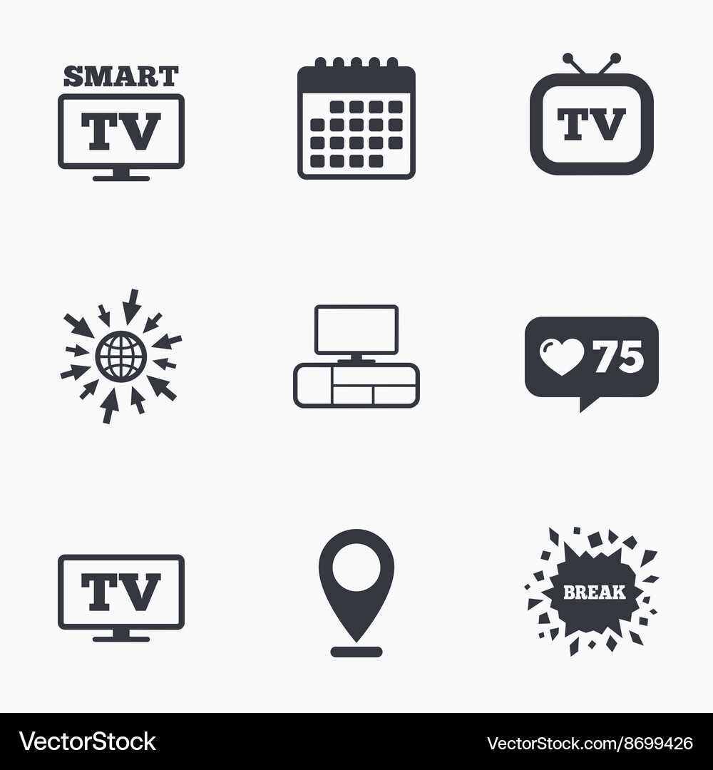 Smart tv mode icon retro television symbol Vector Image