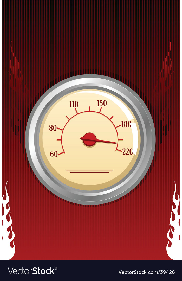 Speedometer with fires Royalty Free Vector Image