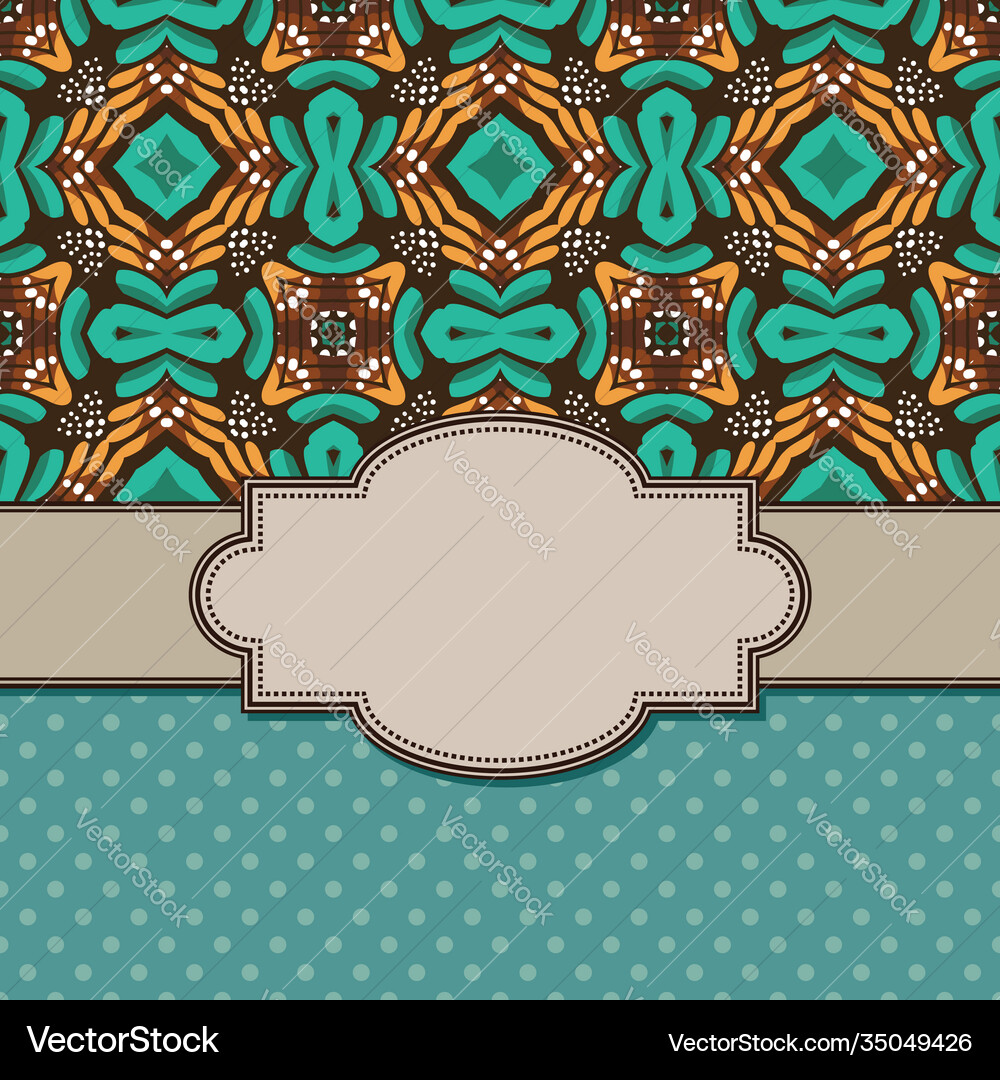 Vintage abstract flower frame with text place Vector Image
