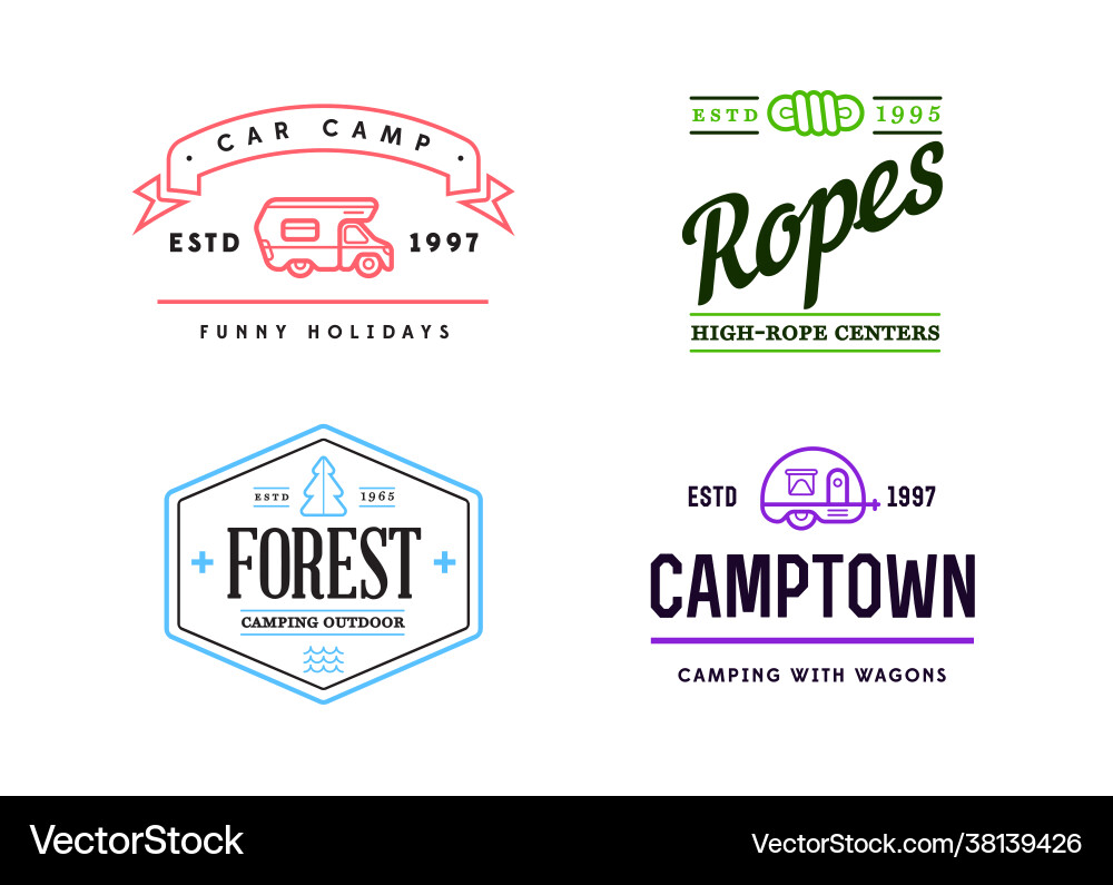 Wilderness camping logo templates sign design Vector Image