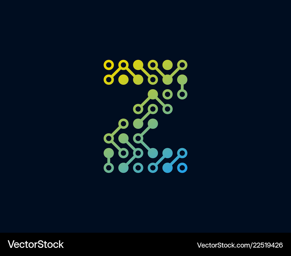 Z circuit digital letter logo icon design Vector Image
