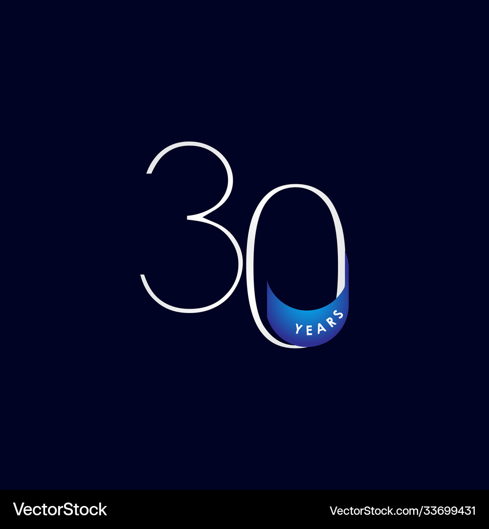 30 years anniversary celebration elegant number Vector Image