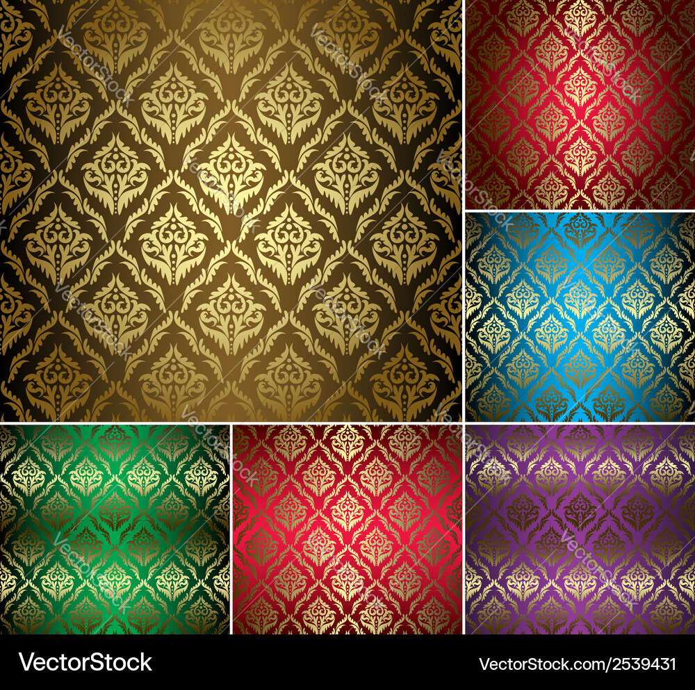 Beautiful vintage patterns with gold ornament Vector Image