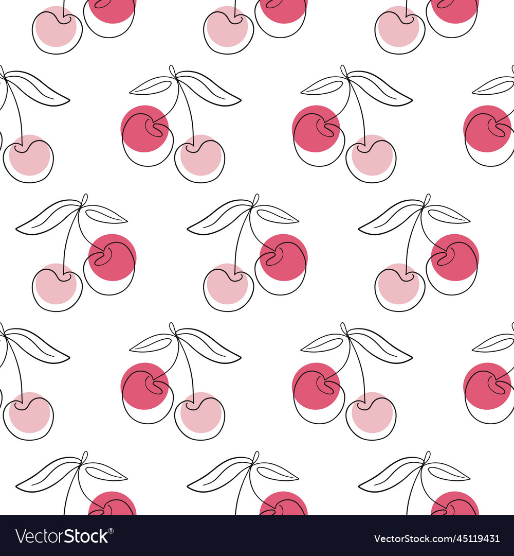 Cherry seamless pattern Royalty Free Vector Image