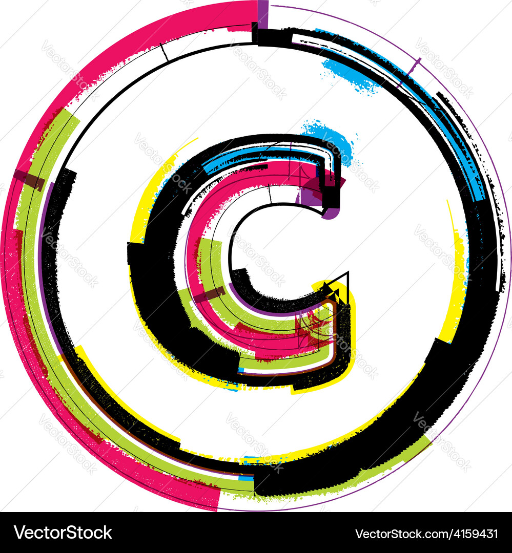 Colorful grunge font letter c Royalty Free Vector Image
