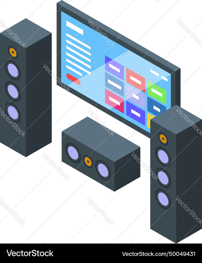Compact home theater icon isometric audio Vector Image