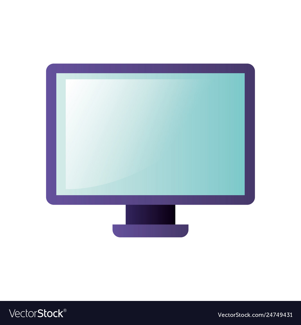 Computer screen isolated icon Royalty Free Vector Image